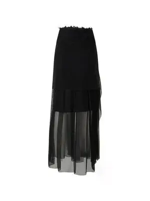 Alberta Ferretti Lace-trim Pleated Midi Skirt - Black
