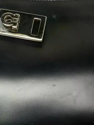 FERRAGAMO Gancini Brushed Leather Shoulder Bag