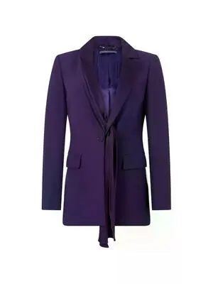 Alberta Ferretti Single-breasted Blazer With Scarf Detail - Purple