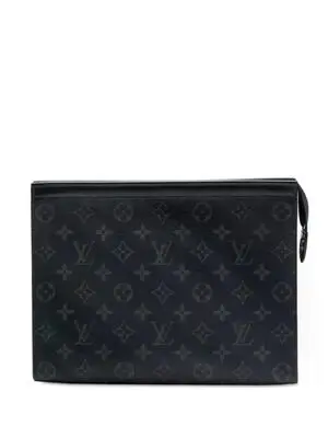 LOUIS VUITTON Monogram Eclipse Pochette Voyage Mm Clutch Bag - Black