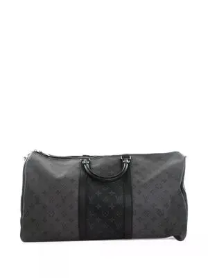 LOUIS VUITTON Monogram Eclipse Reverse Keepall Bandouliere 50 Travel Bag