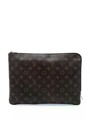 LOUIS VUITTON 2017 Monogram Etui Voyage Gm Clutch Bag - Brown