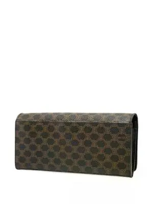 Celine 2000 Macadam Coated Canvas Wallet Long Wallets - Black