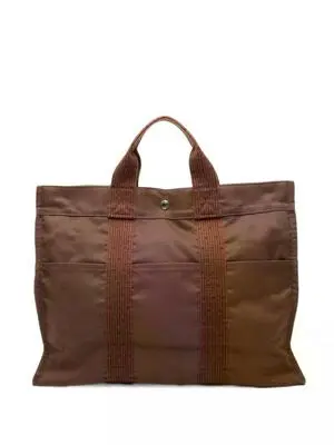 Hermès 1990-2010 Canvas Herline Mm Tote Bag - Brown