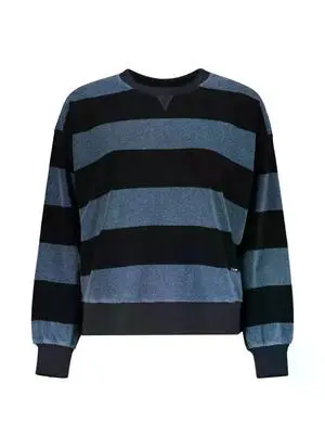 MOORER Striped Crew-neck Sweater - Blue