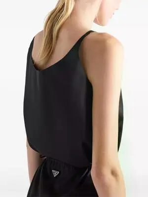 Prada Re-nylon Tank Top With Enamelled Triangle Logo