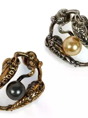 Etro Earrings With Pearl Bead And Animal Buckle