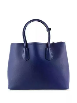 Prada Cuir Double Saffiano Leather Medium Tote Bag - Blue