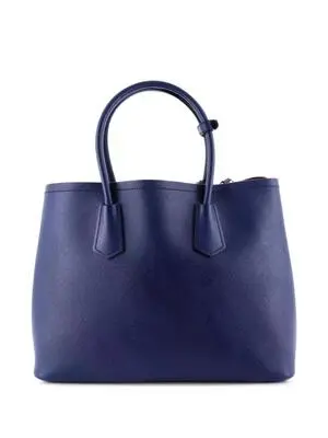 Prada Cuir Double Saffiano Leather Medium Tote Bag - Blue