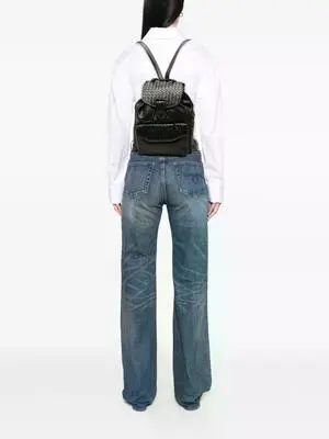 Bottega Veneta Nappa Intrecciato Flap Backpack - Black