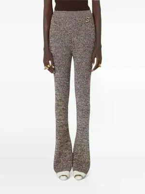 Sportmax Logo Plaque Flared Trousers - Brown