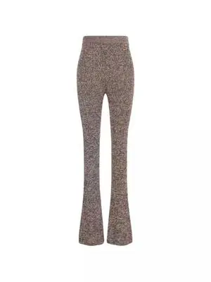 Sportmax Logo Plaque Flared Trousers - Brown
