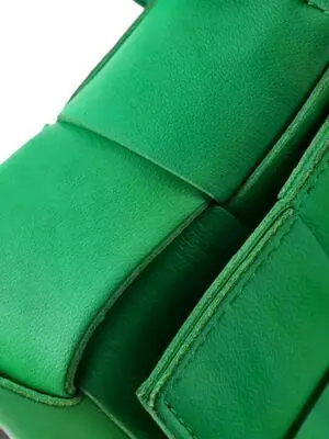Bottega Veneta Cassette Maxi Intrecciato Leather Candy Crossbody Bag - Green