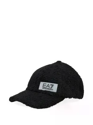 EA7 Contemporary Sport Baseball Logo-patch Shearling-effect Cap - Black