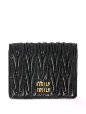 Miu Miu Small Matelassé Nappa Leather Wallet - Black
