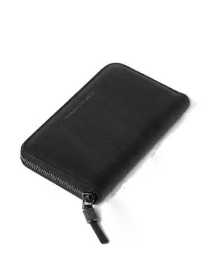 Brunello Cucinelli Grained Calfskin Wallet With Shiny Zipper Pull