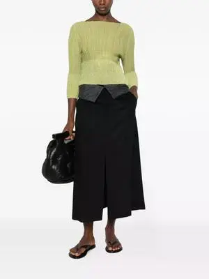 Issey Miyake Three-quarter Sleeve Textured Top