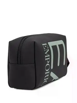 EA7 Logo Print Makeup Bag - Black