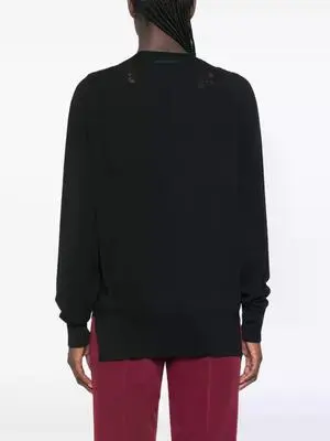 ERMANNO FIRENZE Lace-trim V-neck Sweater