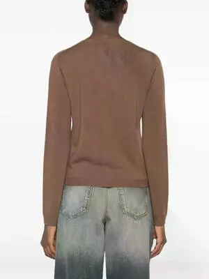 ERMANNO FIRENZE Logo-embroidered Bead-embellished Sweater