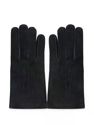 MOORER Suede-finish Topstitched Gloves - Black