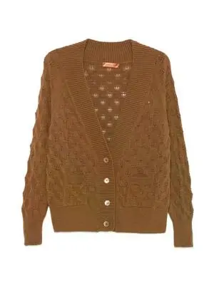 Ermanno Scervino Cable Knit Pointelle Cardigan
