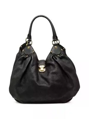 LOUIS VUITTON 2008 Monogram Mahina L Hobo Bag - Black