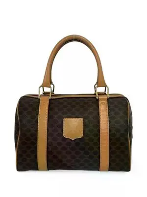 Celine 2013 Macadam Coated Canvas Boston Bag - Brown