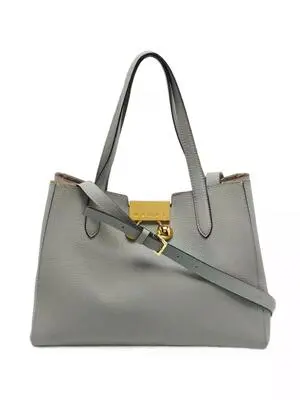 Marni Trunkaroo Leather Tote Bag - Grey