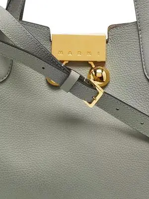 Marni Trunkaroo Leather Tote Bag - Grey