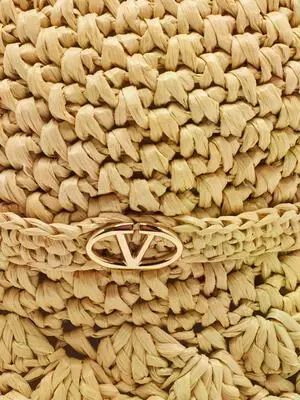 Valentino Garavani Logo Plaque Crochet Bucket Hat