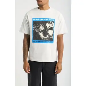 SANTO STUDIO Beware Of Frauds Graphic T-shirt - Fade Grey