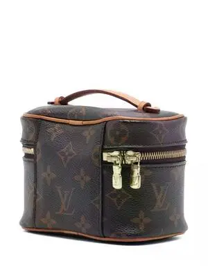 LOUIS VUITTON Monogram Nice Nano Case Vanity Bag - Brown