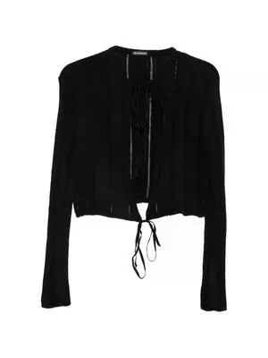 ANN DEMEULEMEESTER Open-knit Cardigan With Tie Fastening