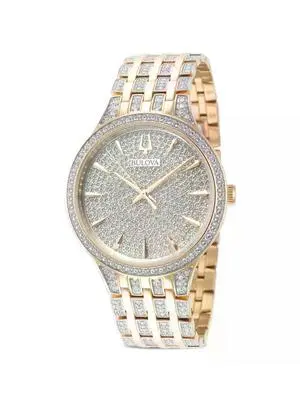 Bulova Crystal-embellished Automatic Watch