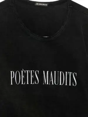 ANN DEMEULEMEESTER Slogan-print Tie-detail T-shirt