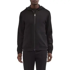 Bugatchi Soft Touch Full Zip Hoodie - Black