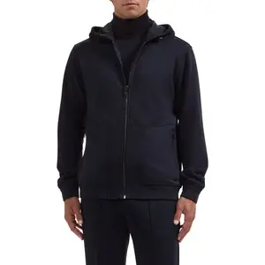 Bugatchi Soft Touch Full Zip Hoodie - Navy