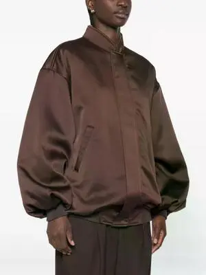 Federica Tosi Satin-finish Oversized Bomber Jacket