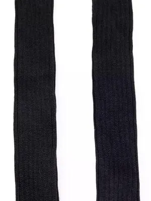 Alberta Ferretti Ribbed Knit Full Finger Gloves