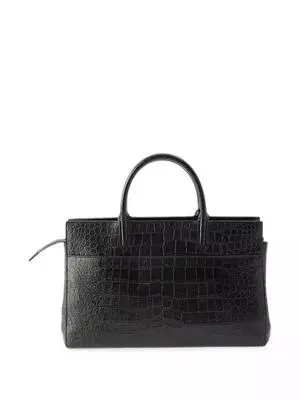 Saint Laurent 2015-2016 Medium Croc Embossed Calfskin Cabas Rive Gauche Satchel