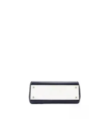 Dolce & Gabbana Miss Sicily Bag Striped Leather Medium Satchel - Blue