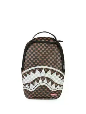 SPRAYGROUND Paris Fang Check-print Shark Mouth Backpack - Brown