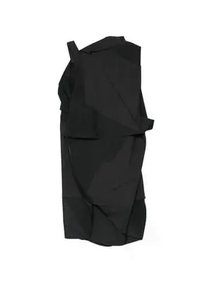 Issey Miyake Geometric Pleated Midi Dress - Black