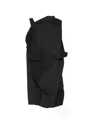 Issey Miyake Geometric Pleated Midi Dress - Black