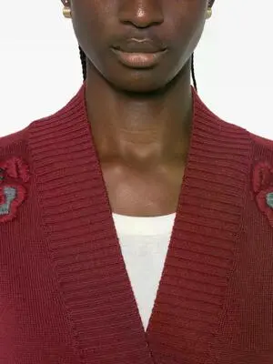 ERMANNO FIRENZE Embroidered V-neck Cardigan