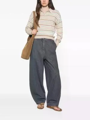 CORDERA Elasticated Waistband Wide-leg Jeans