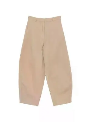 CORDERA Elasticated-waistband Tapered Trousers - Neutrals