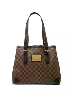 LOUIS VUITTON Damier Ebene Hampstead Mm Tote Bag - Brown