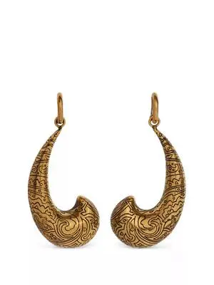 Etro Enameled Paisley Drop Earrings - Gold